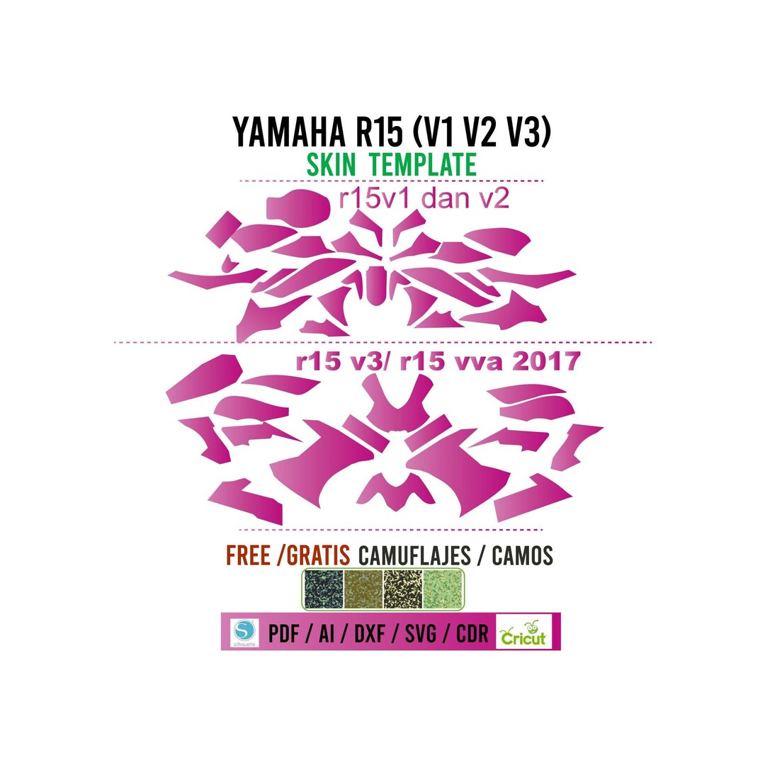 Yamaha R15 V1 V2 V3 TEMPLATE FREE Skin Template - Etsy UK