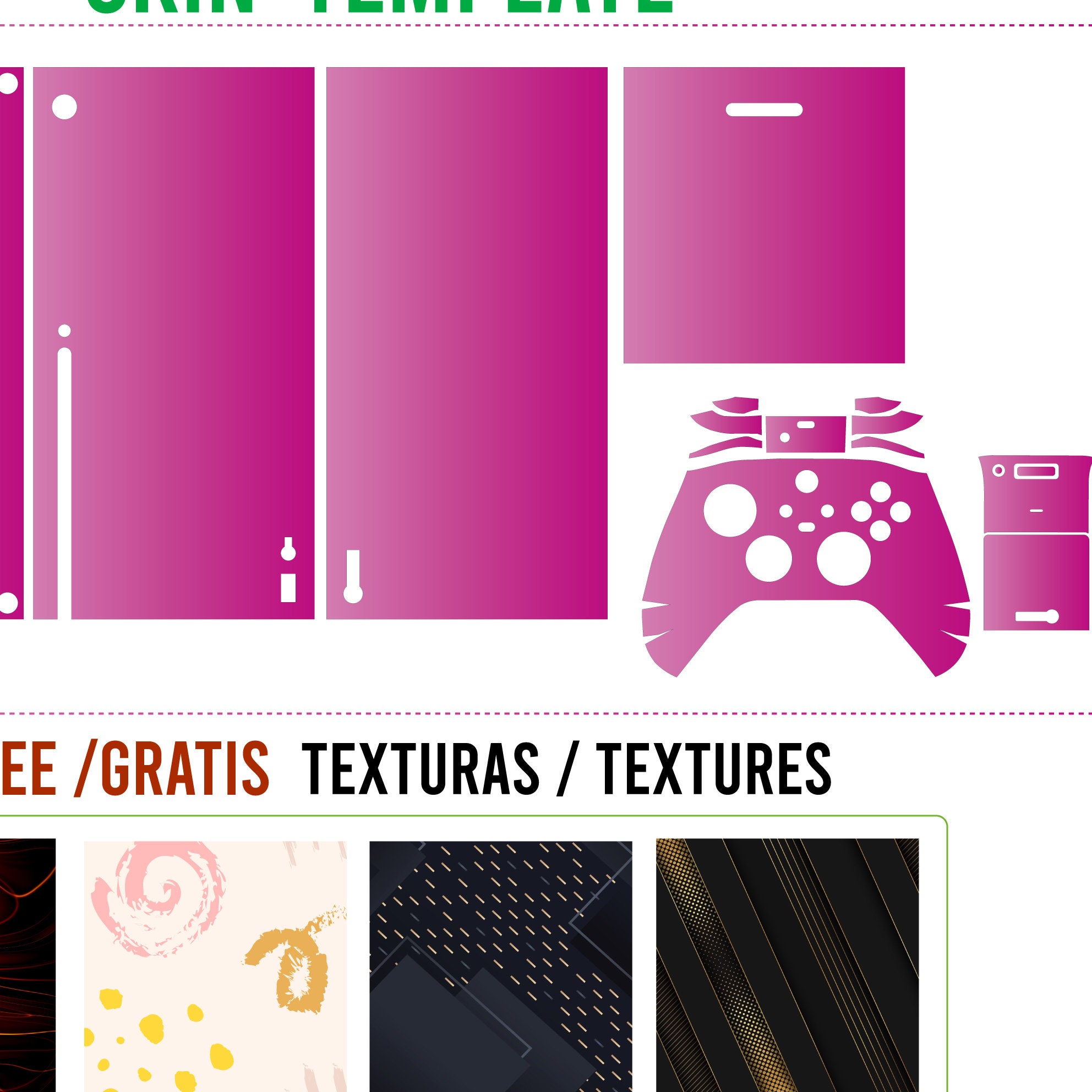 Xbox Series X Digital Template With Controller | Editable PSD/PNG Skin ...