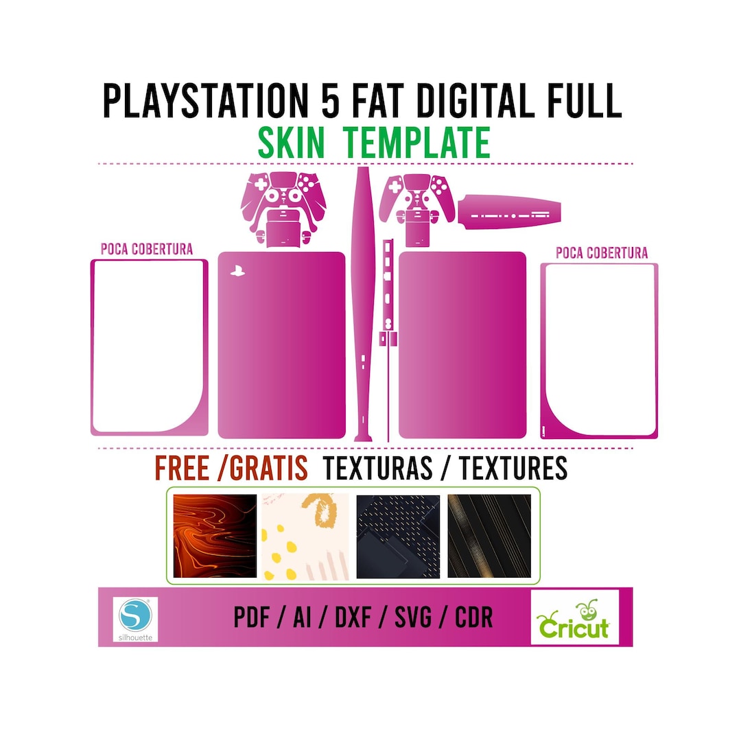 FULL Playstation 5 Fat Digital Skin Template - Etsy
