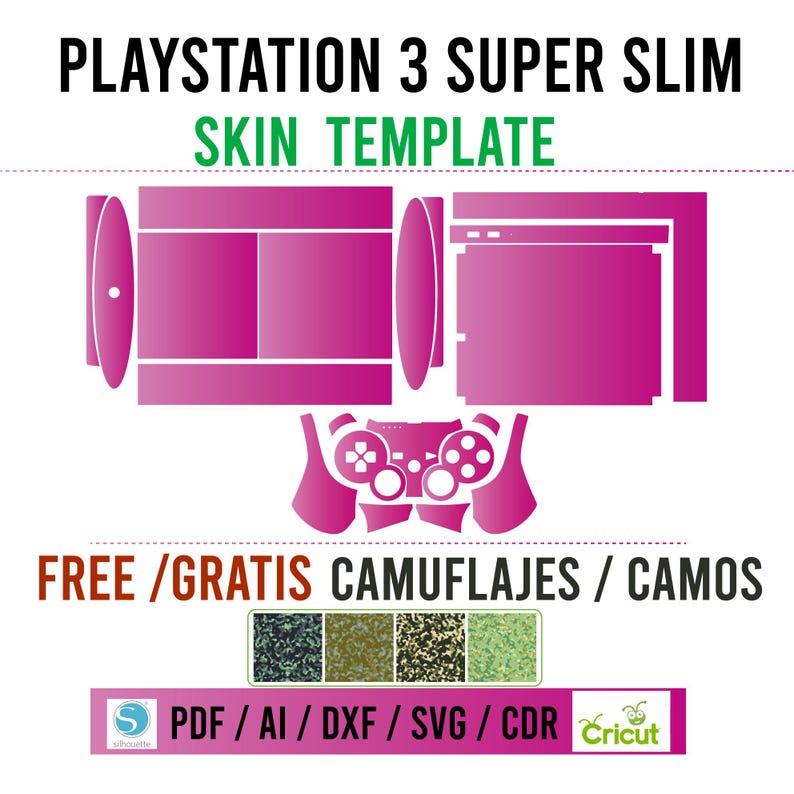 Playstation 3 Super Slim Skin Template Vector / Skin Template - Etsy