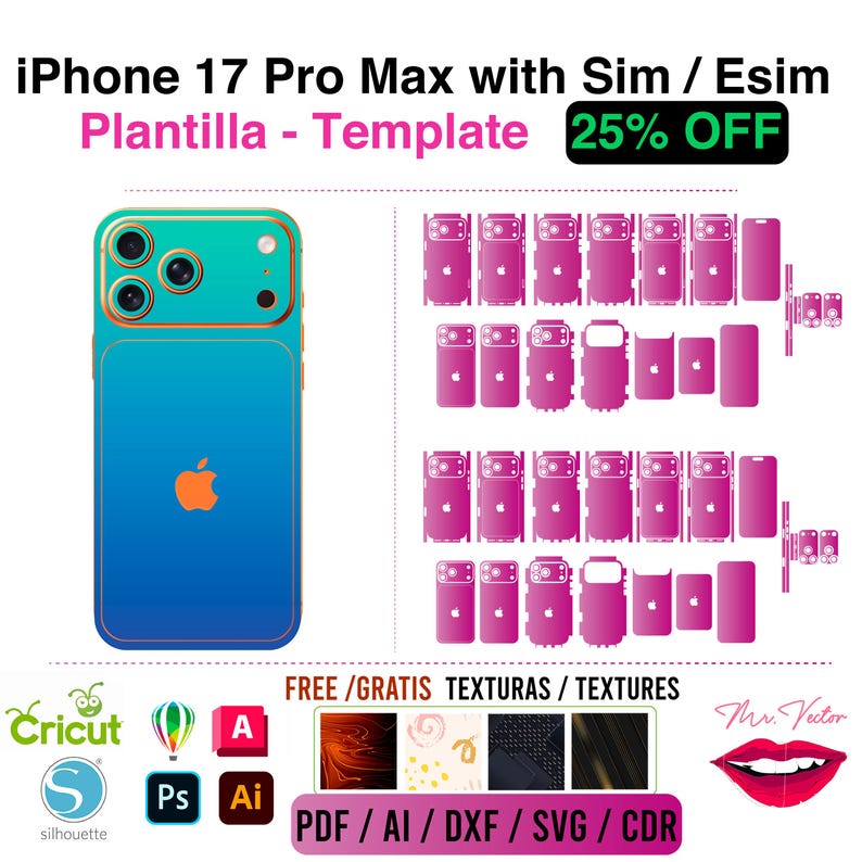 FULL iPhone 17 Pro Max Digital Template - Etsy
