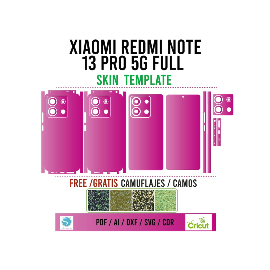 Xiaomi Redmi Note 13 Pro 5G Full Skin Template Vector - Etsy