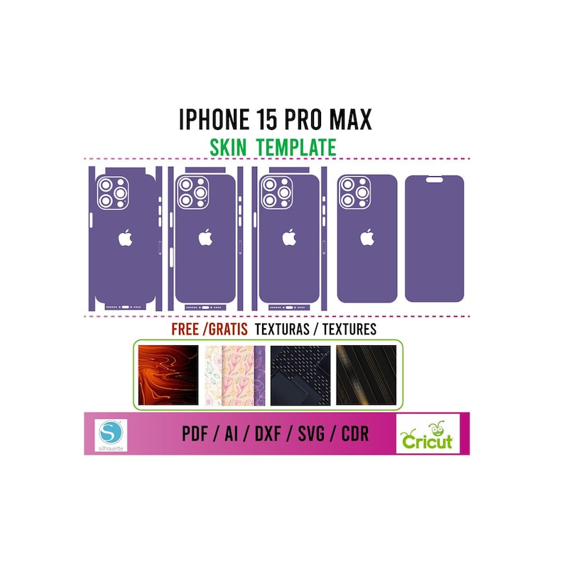 IPhone 15 pro max Skin Template Vector / Plantilla de piel - Etsy España