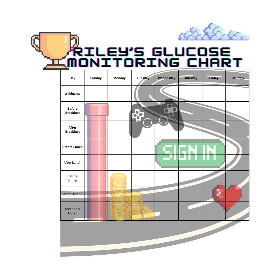 Custom Type One Diabetes Monitoring Chart for Children - Etsy