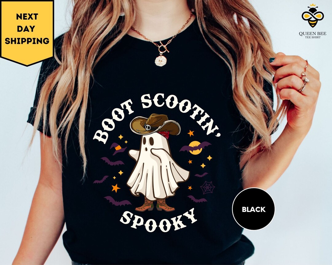 Boot Scootin Spooky Shirt, Halloween Shirt, Cowboy Ghost Shirt, Howdy ...
