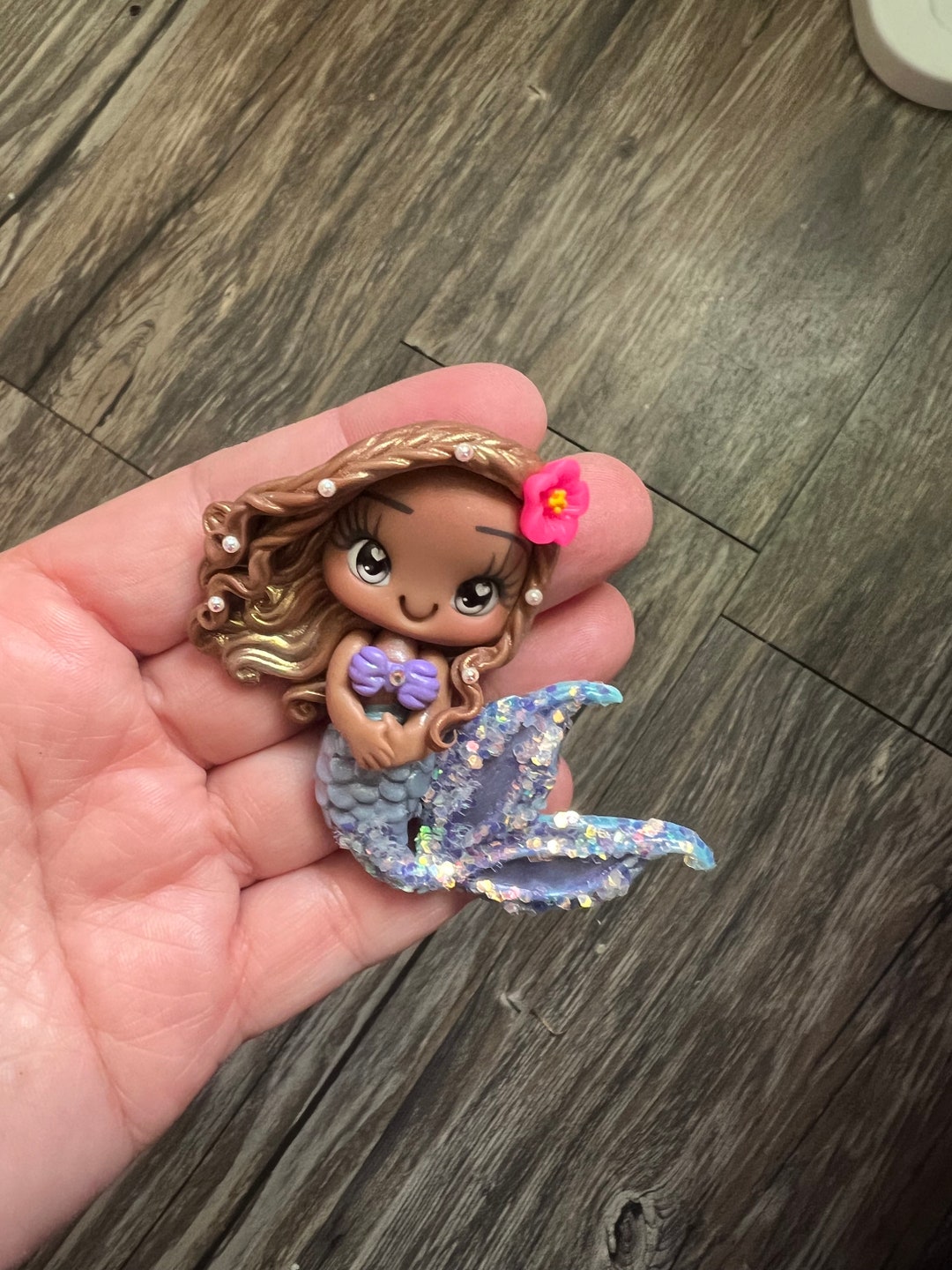 Mermaid Clay - Clays for Bows- Clay Bow Center Clay Doll, Mermaid , Bow ...