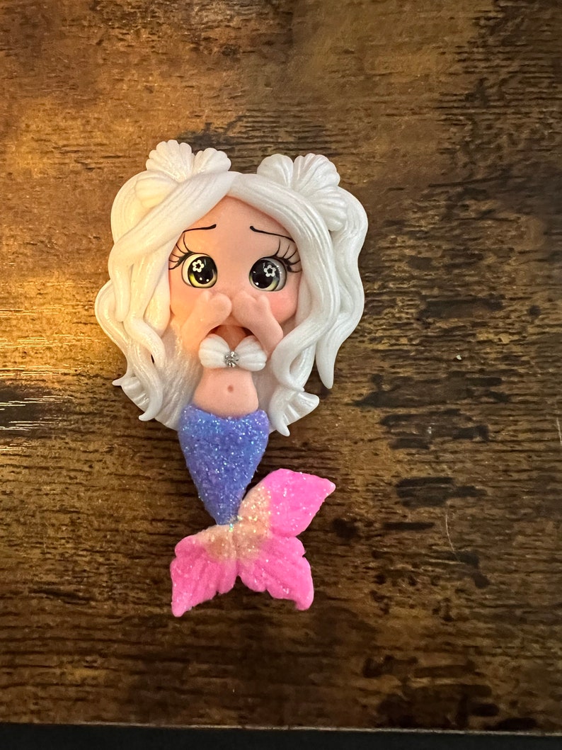 Mermaid Clay Clays for Bows Clay Bow Center Clay Doll, Mermaid , Bow ...