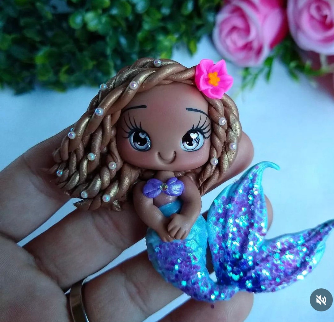 Mermaid Clay - Clays for Bows- Clay Bow Center Clay Doll, Mermaid , Bow ...