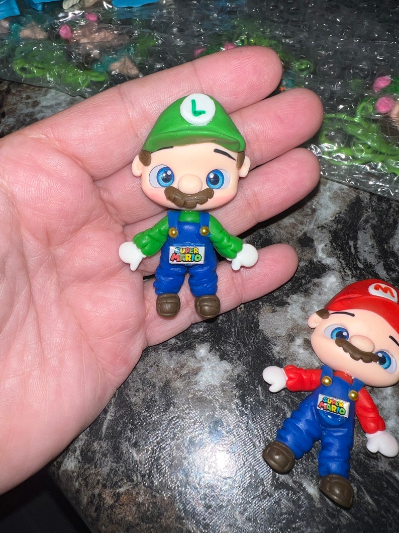 Mario Luigi - Clays for Bows- Clay Bow Center Clay Doll, Mermaid , Bow ...