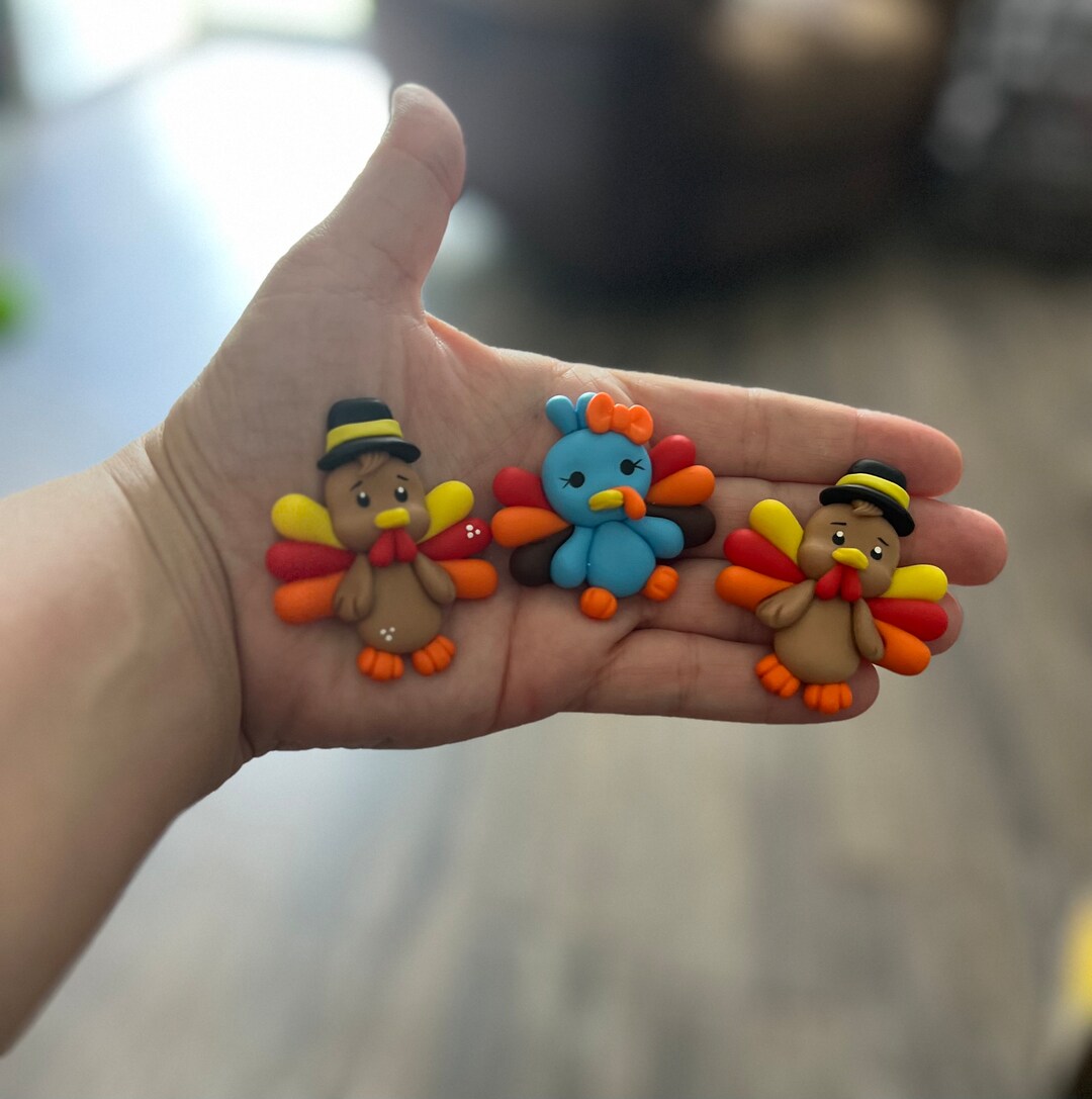 Turkey Clay - Clays for Bows- Clay Bow Center Clay Doll,cute Turkey ...