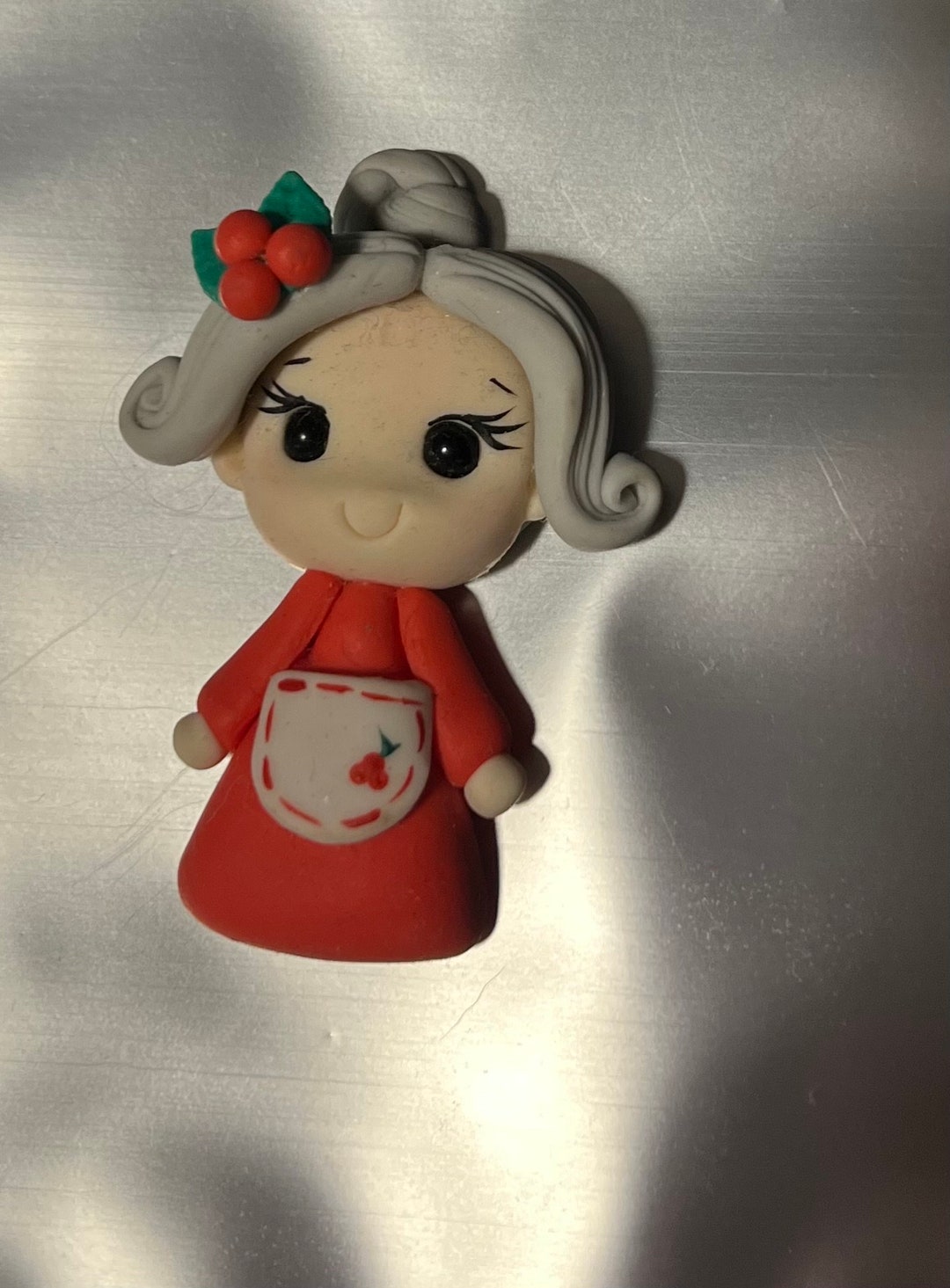 Mrs Claus- Christmas - Clays for Bows- Clay Bow Center Clay Doll, Clay ...