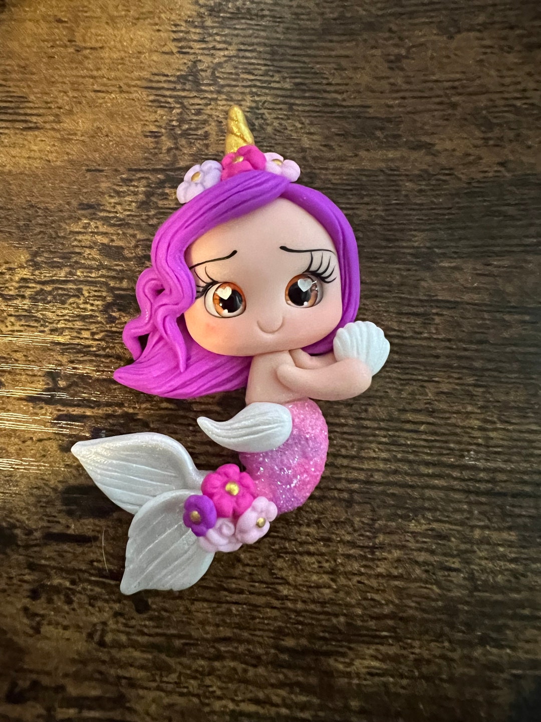 Mermaid Clay - Clays for Bows- Clay Bow Center Clay Doll, Mermaid , Bow ...