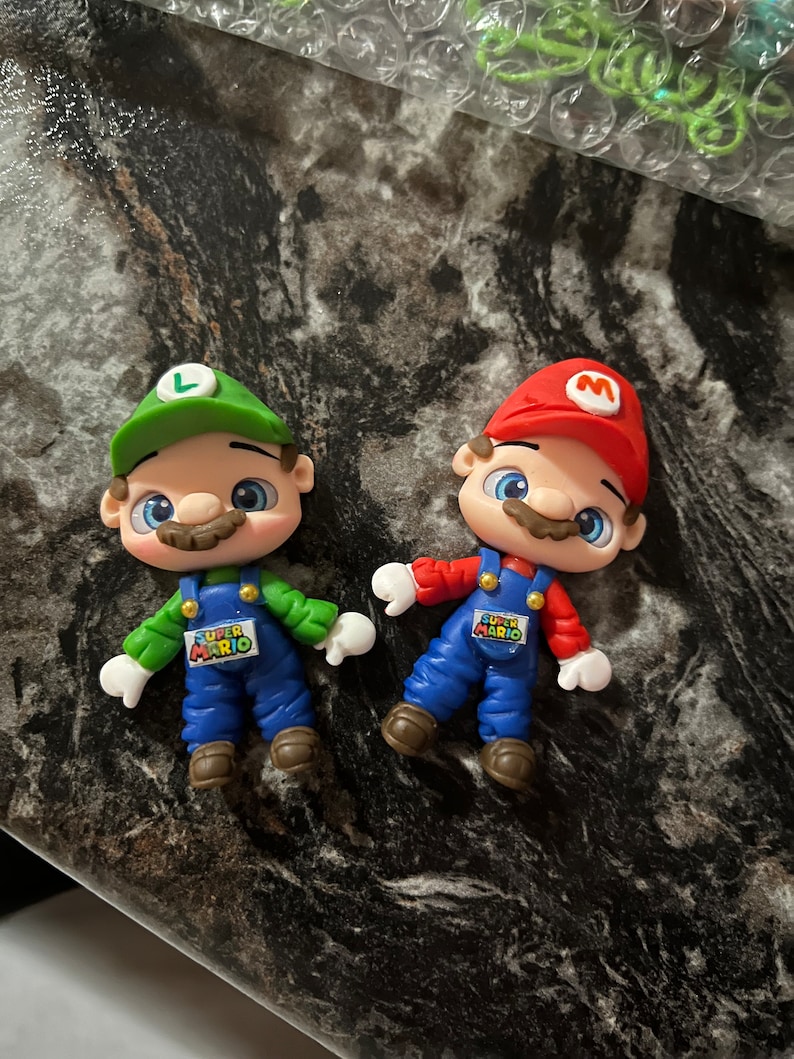 Mario Luigi - Clays for Bows- Clay Bow Center Clay Doll, Mermaid , Bow ...