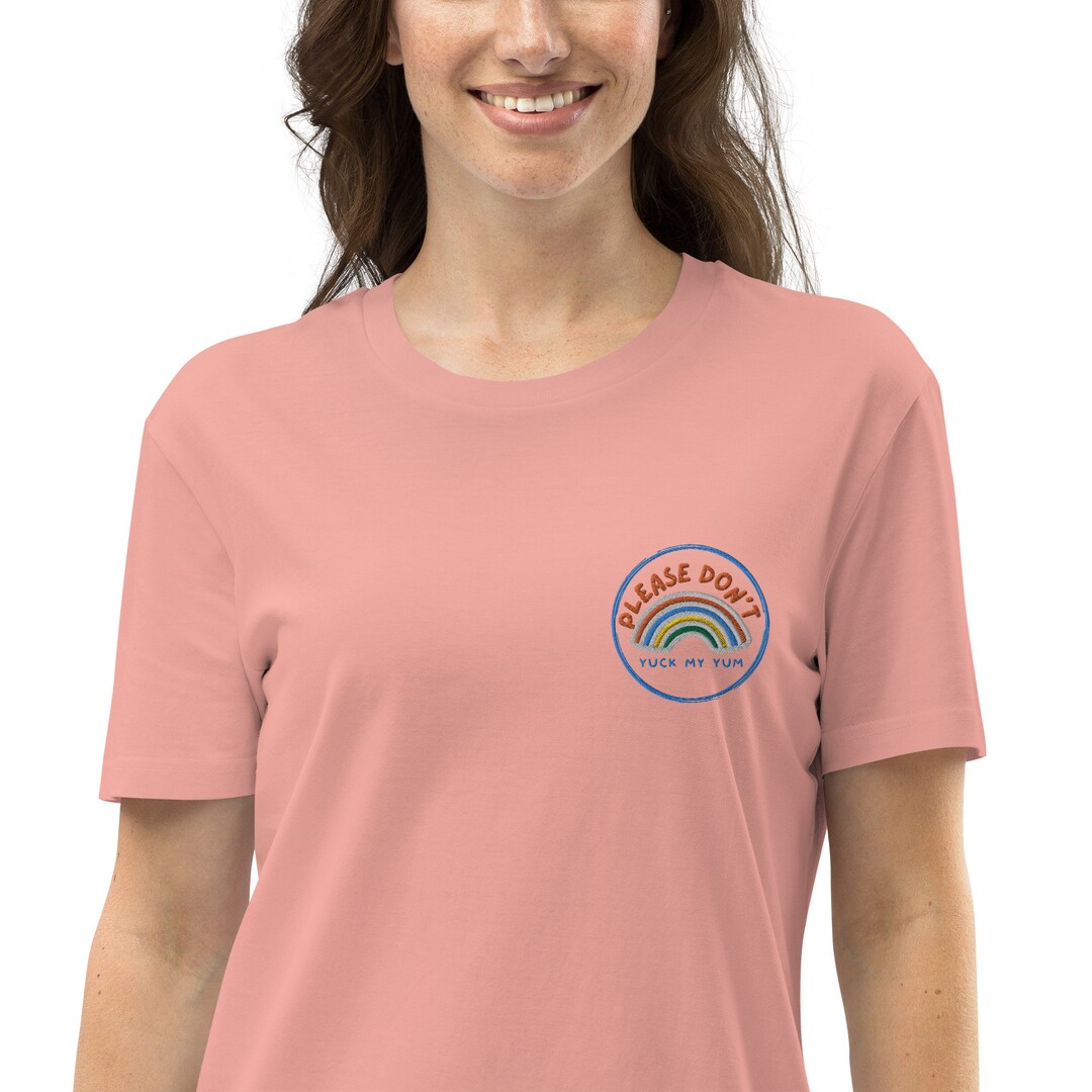 Pride Please Don't Yuck My Yum Embroidered Organic Cotton - Etsy