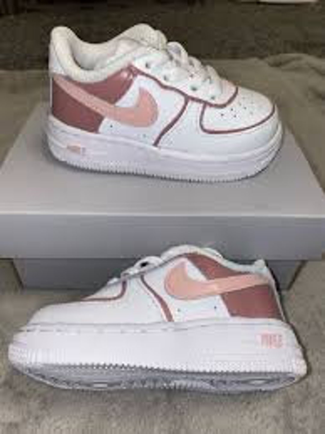 Air Force 1 / Custom AF1 / Pink / White / FREE INITALS - Etsy