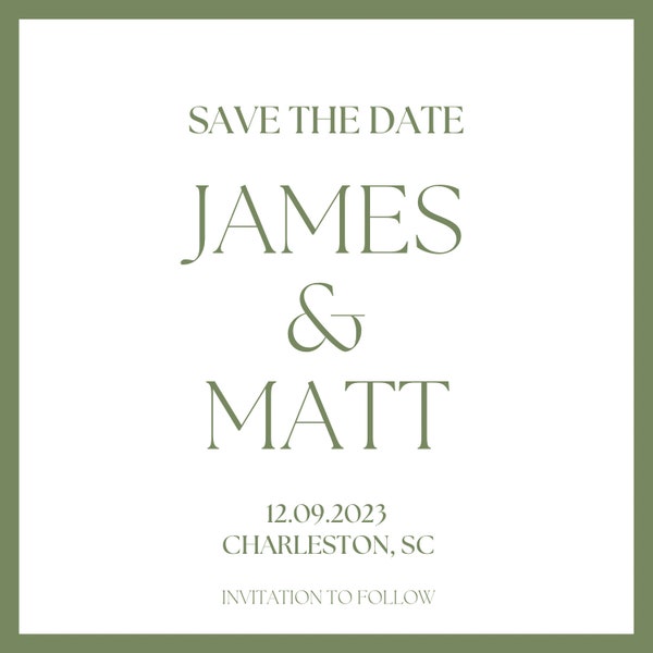 Square Save the Date - Etsy