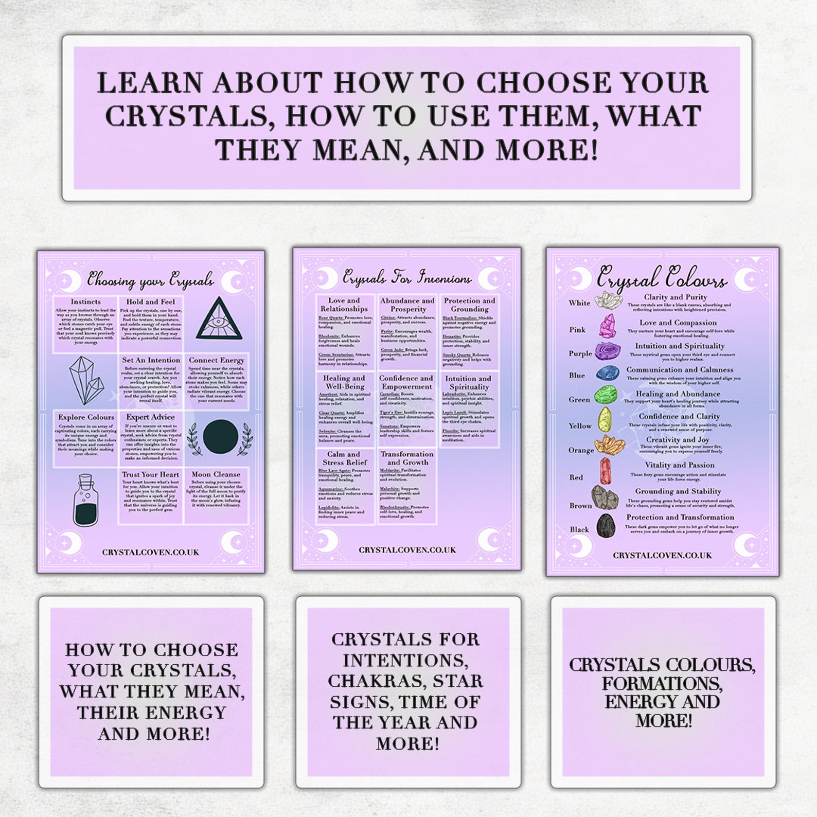 Crystal Information Guide // Crystal Meanings Printable // Crystal ...