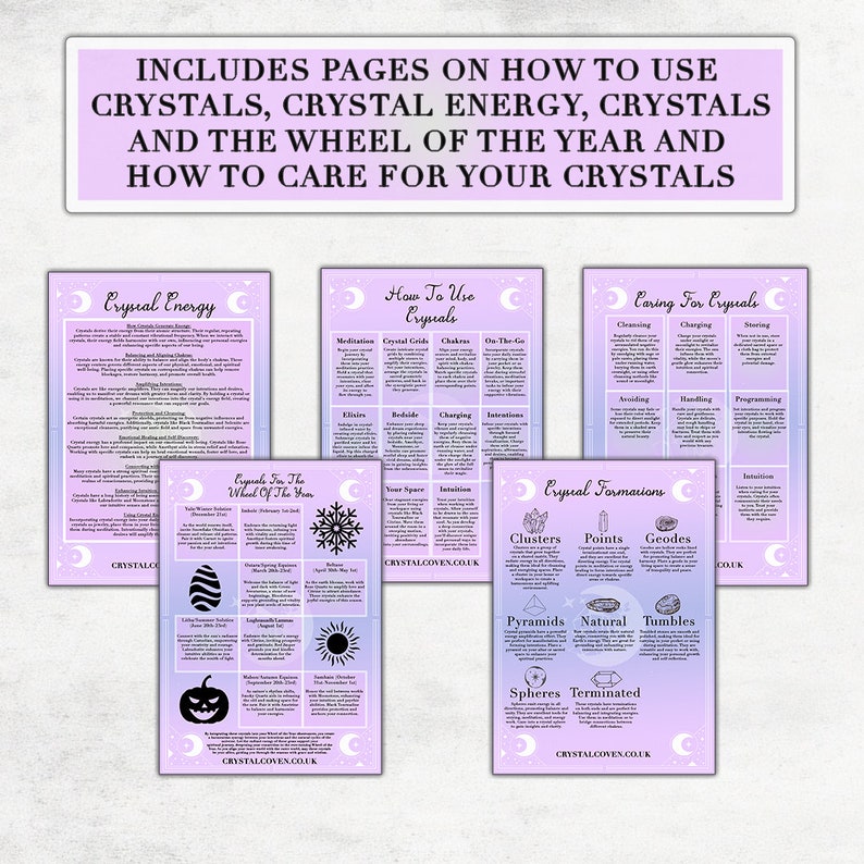 Crystal Information Guide // Crystal Meanings Printable // Crystal ...