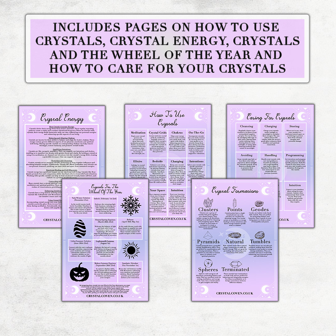 Crystal Information Guide // Crystal Meanings Printable // Crystal ...