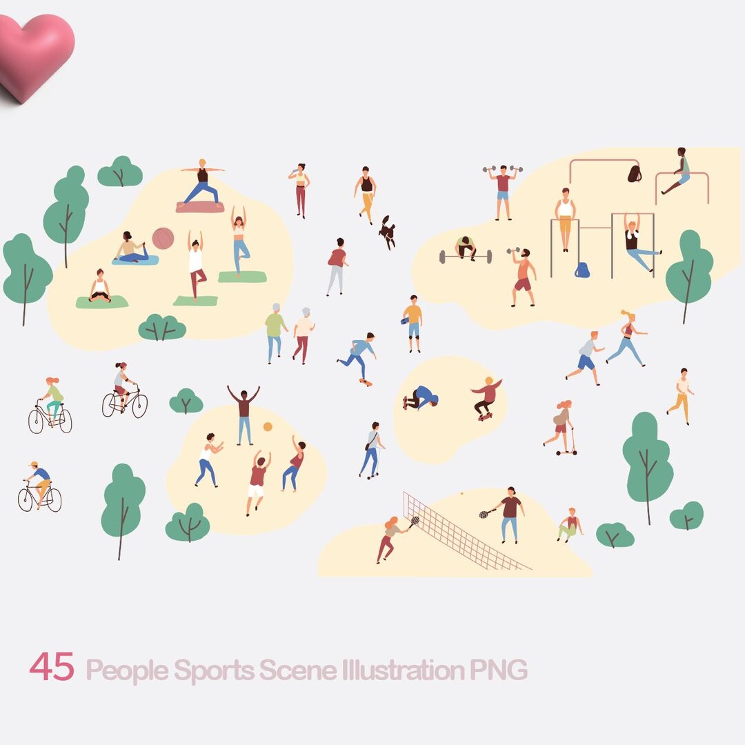 45 PNG Cute Sports Scene for Architecture and Design Collection5 ...