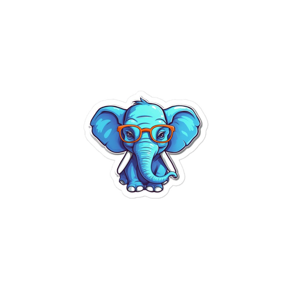 Elegant Elephant With Glasses Sticker - Embrace Sophistication and ...