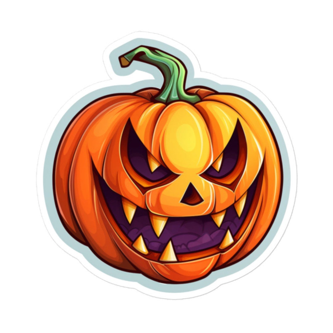 Autocollant de citrouille d'Halloween | Sticker Jack-o'-Lantern ...