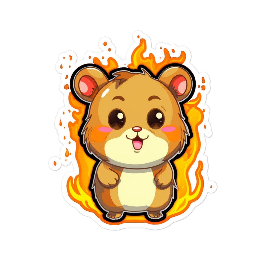 Fiery Cartoon Hamster on Fire Sticker Embrace the Playful - Etsy