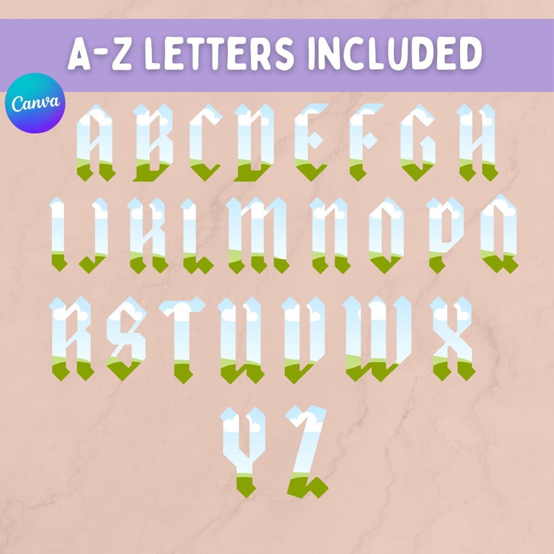 Old English Letter Frame: Canva Template (digital Download) - Etsy