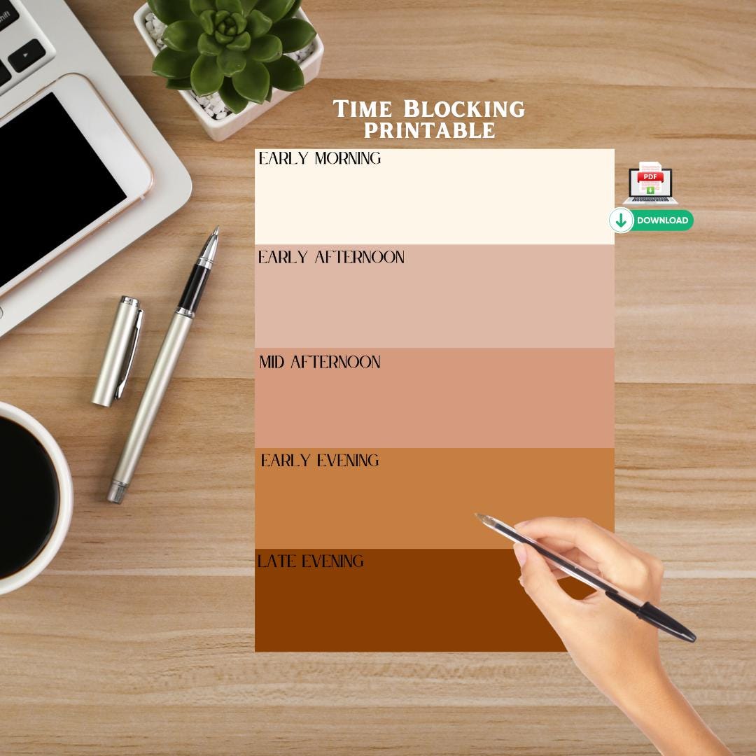 Time Blocking Printables Sheet, Multicolored Time Blocking Sheets for ...