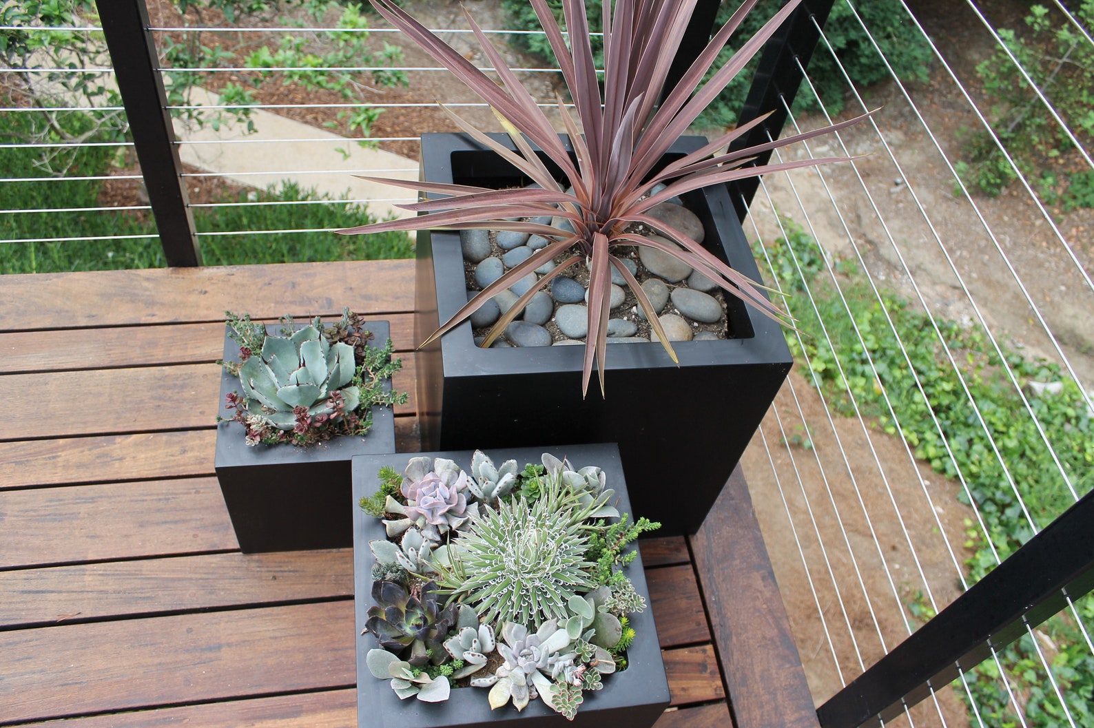 Ux Fiberglass Planter Cluster - Set of Three Outdoor Planters - Any ...