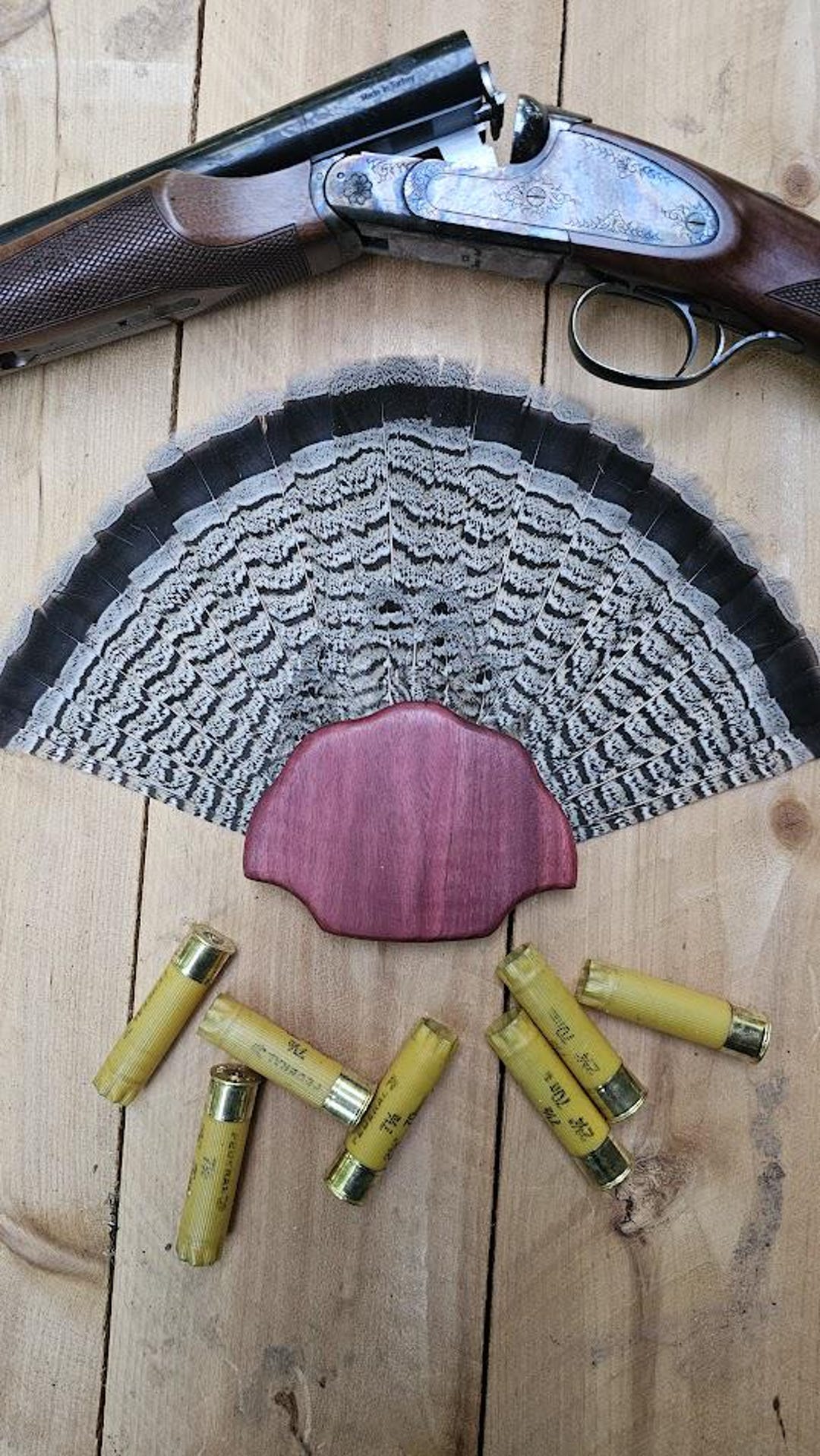 Custom Purple Heart Grouse Fan Mount Display - Etsy