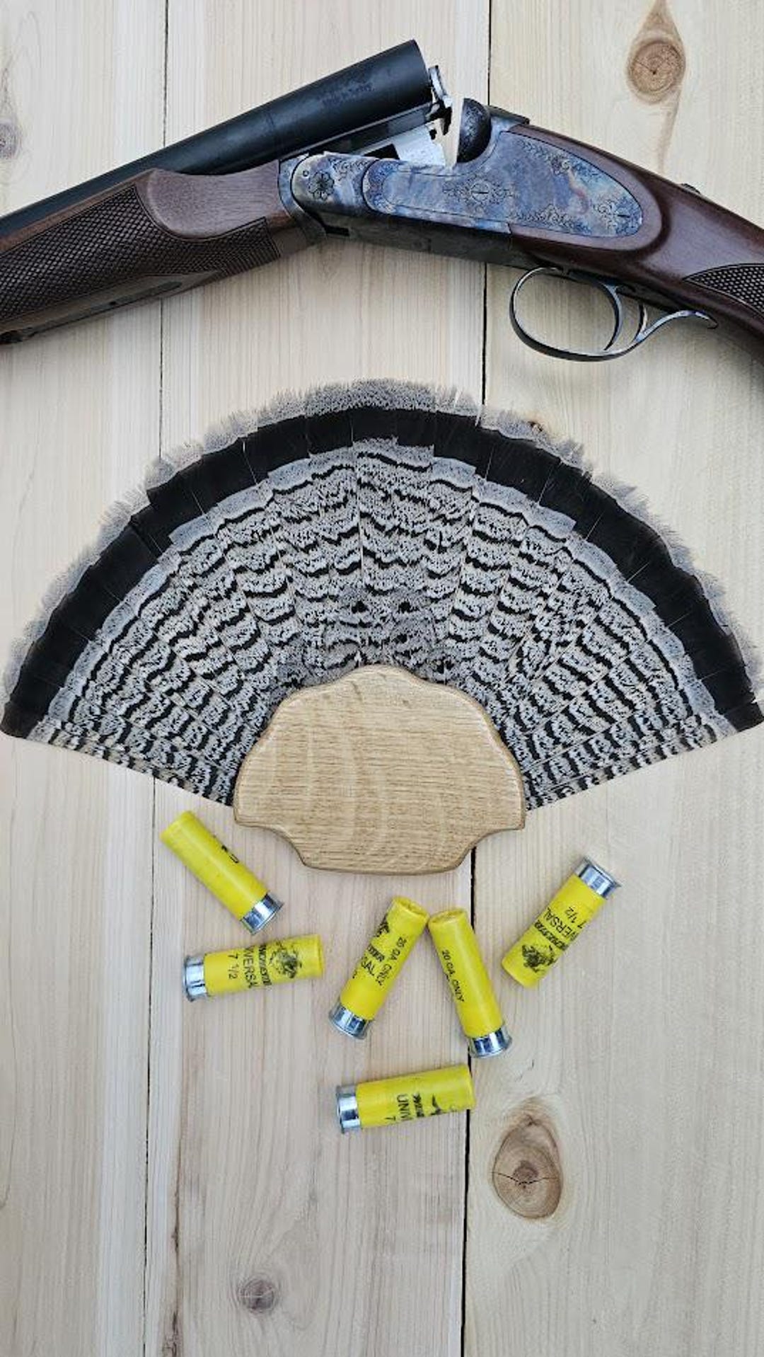 Custom White Oak Grouse Fan Mount Display - Etsy