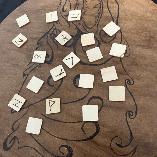Wood Burned Runes - Etsy