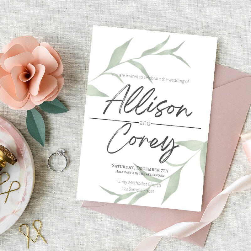 Elegant Wedding Invitation | Minimalist Wedding Invitation | Hand Scripted Calligraphy Simple - Etsy