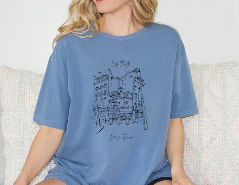 Comfort Colors Paris Cafe Bistro Shirt Paris Shirt Paris - Etsy