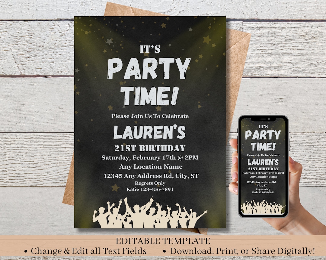 Editable Birthday Invitation, Birthday Invite, Digital Birthday ...
