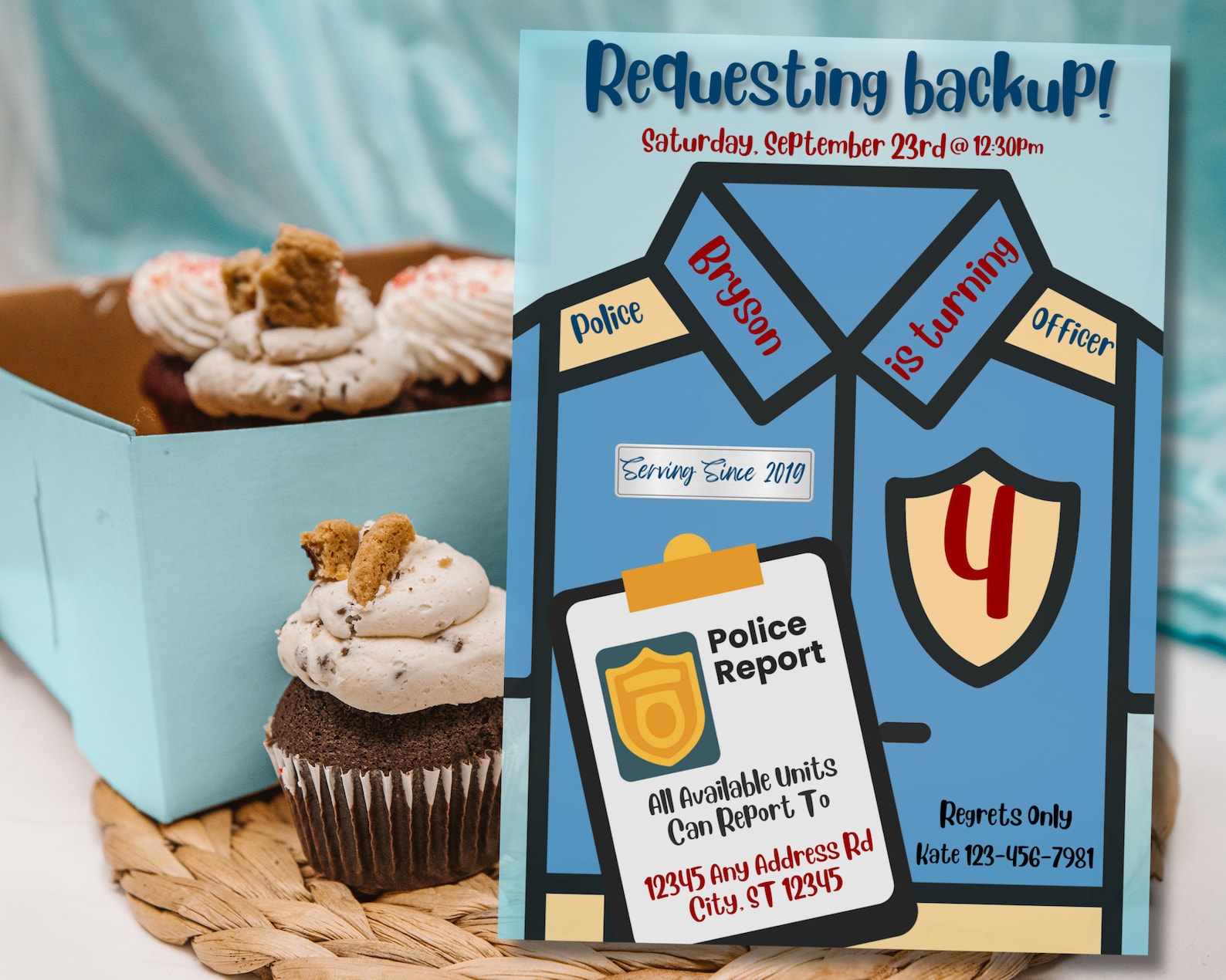 Editable Police Invitation Police Birthday Invitation - Etsy