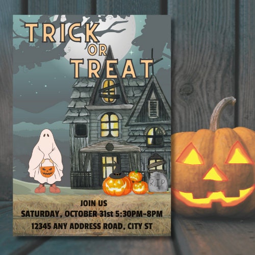 Editable Trick or Treat Invitation Halloween Invitation - Etsy