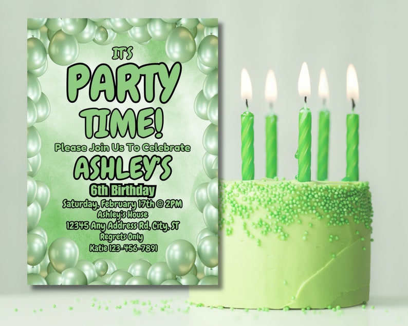 Editable Birthday Invitation, Balloon Birthday Invite, Digital Birthday ...
