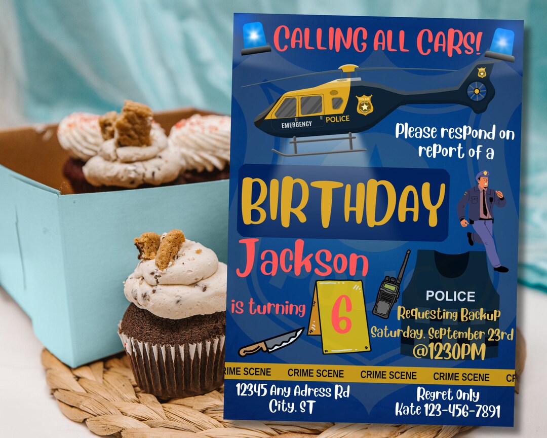 Editable Police Invitation Police Birthday Invitation - Etsy