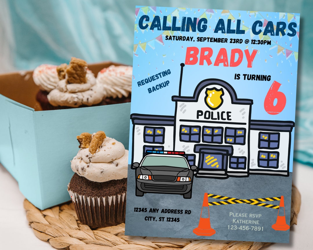 Editable Police Invitation Police Birthday Invitation - Etsy
