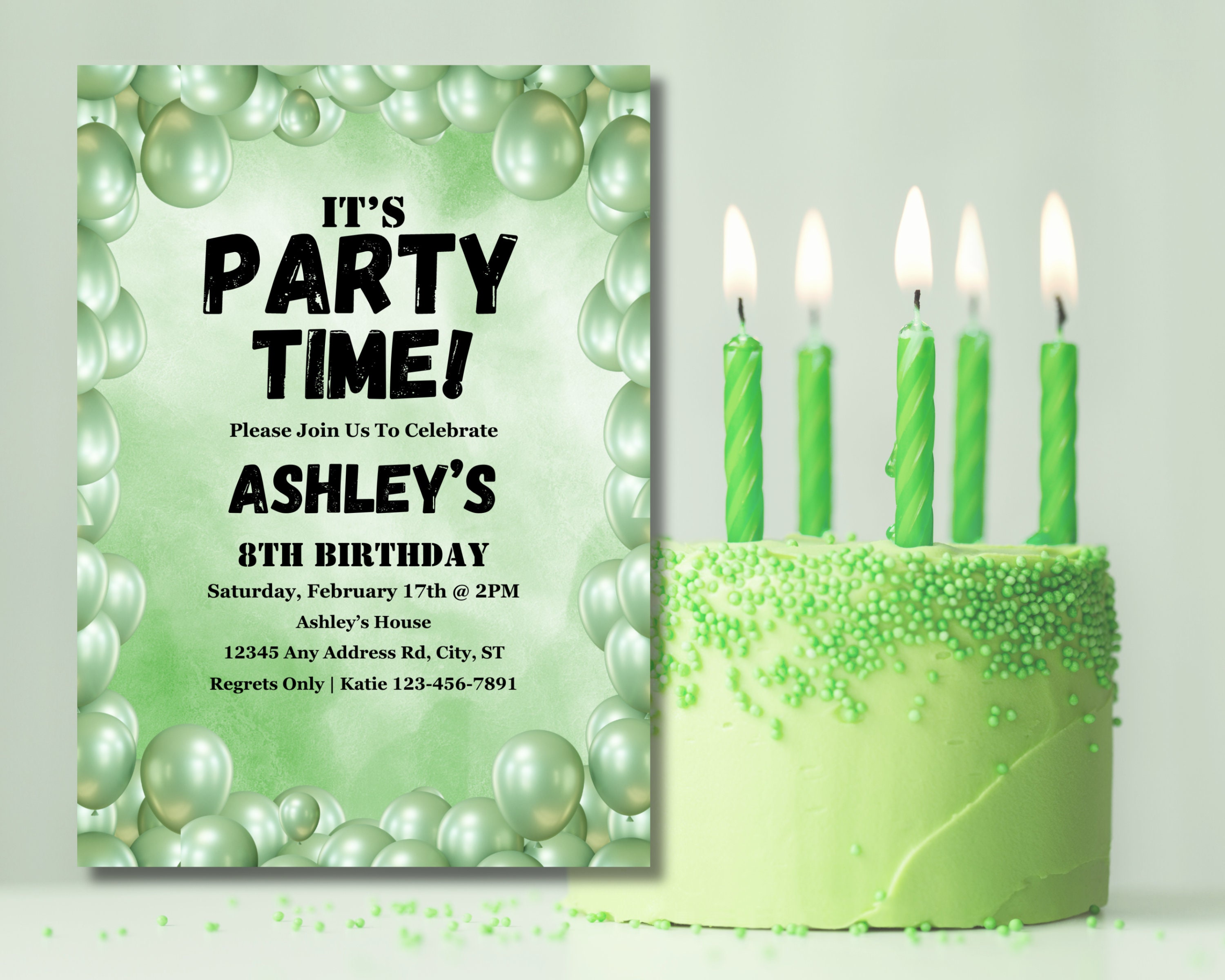 Editable Birthday Invitation, Balloon Birthday Invite, Digital Birthday ...