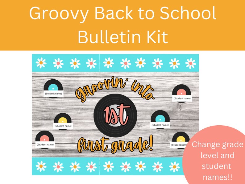 Groovin Into School Bulletin Kit, Back to School Bulletin Board Kit ...