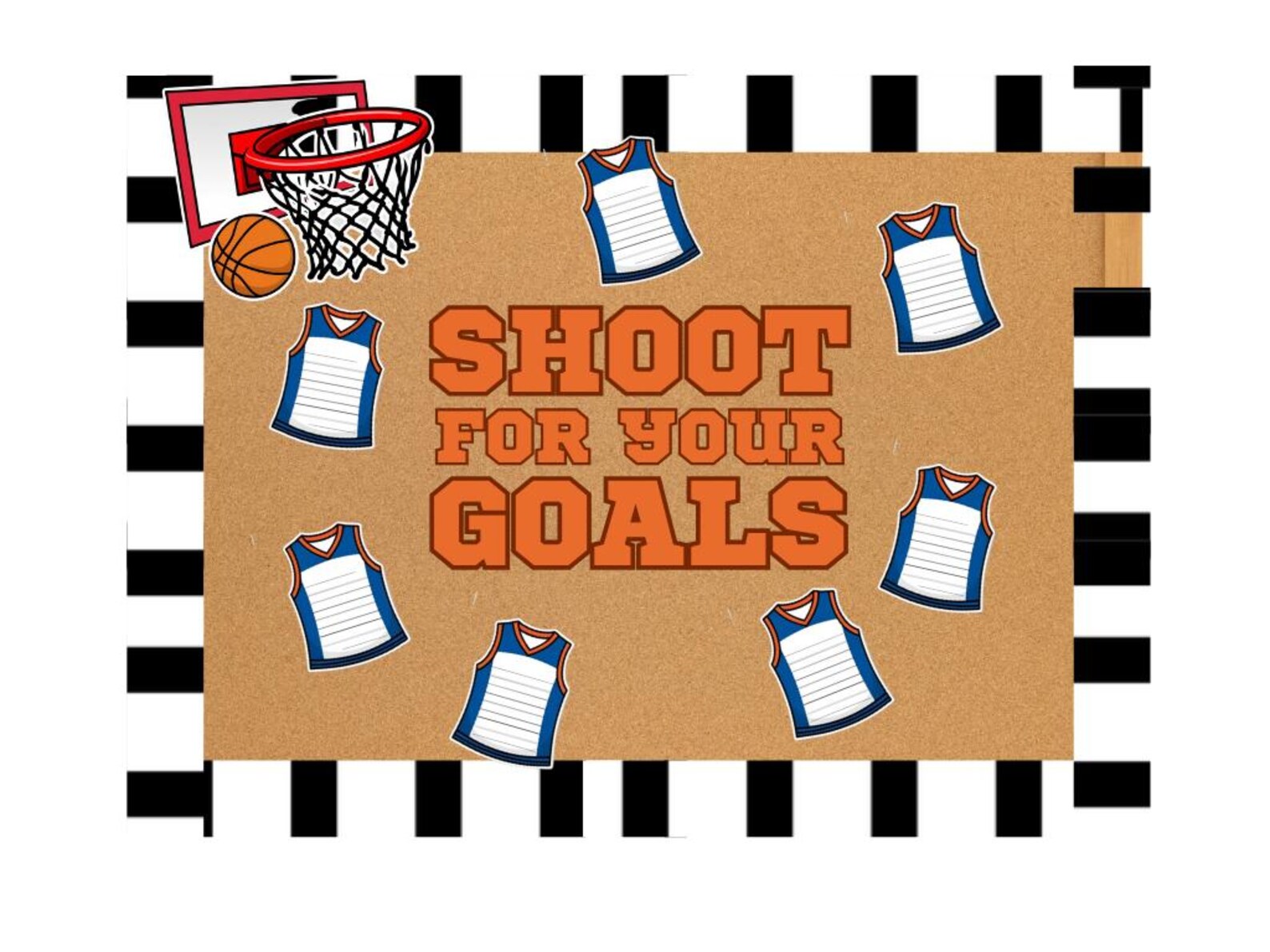 March Madness Basketball Goal-setting Bulletin Board Kit | Engaging ...