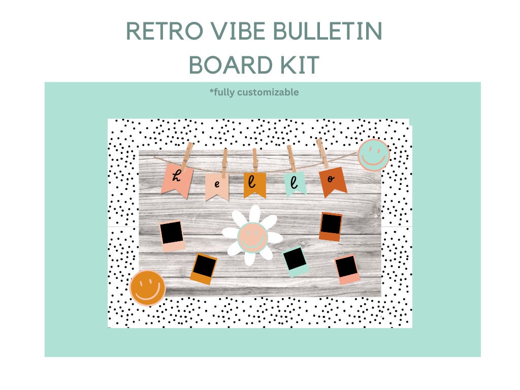 Retro Vibe Bulletin Board Kit for Elementary Classroom High - Etsy