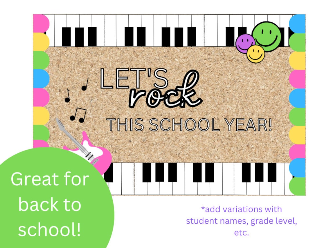 School Rocks Back to School Bulletin Board Kit Digital - Etsy