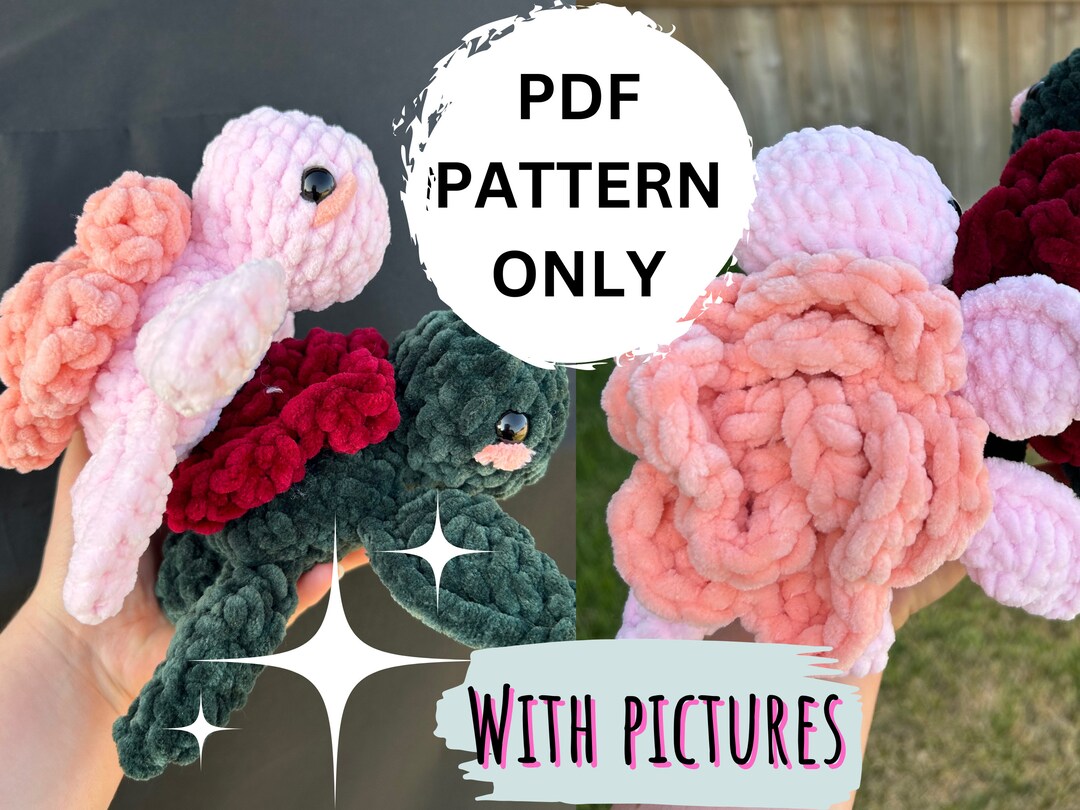 Mini Rose Turtle Pattern | PDF Pattern | Crochet Turtle | Crochet PDF ...