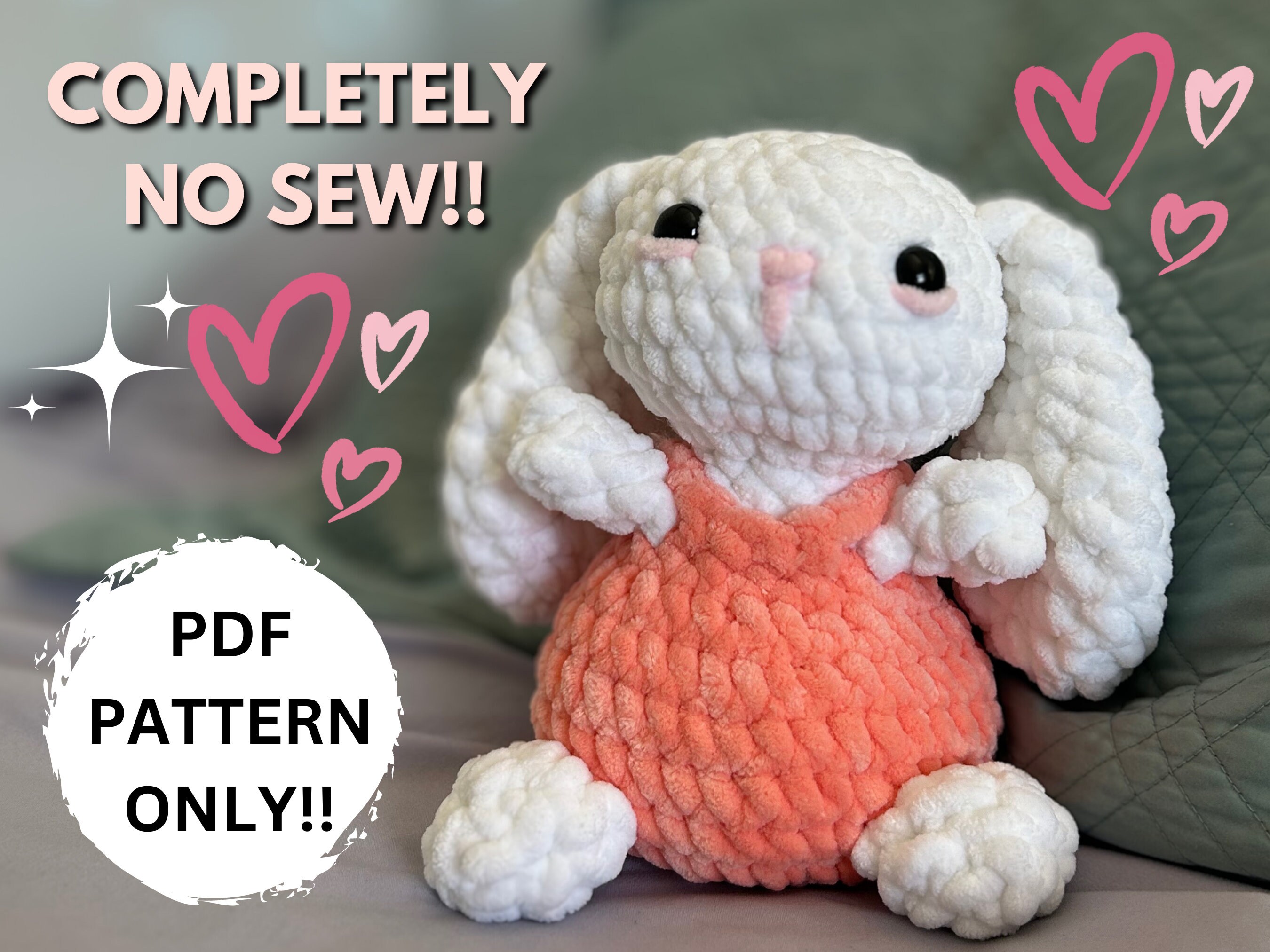 NO SEW Crochet Bunny PDF Pattern | Crochet Pattern | Crochet Rabbit ...