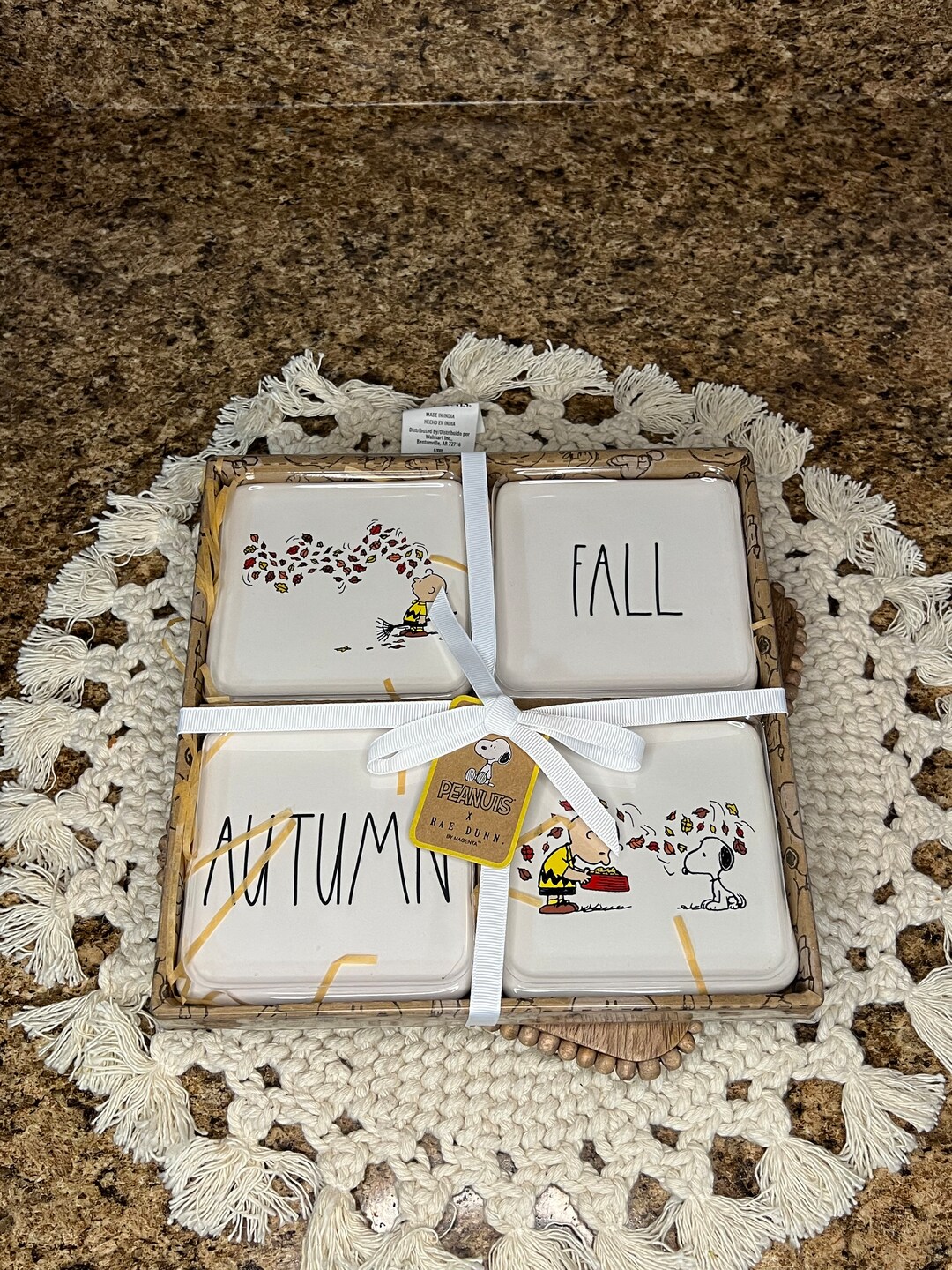 Rae Dunn Peanuts Coaster Set NWT - Etsy