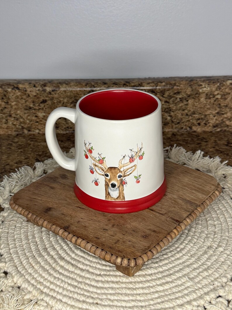 Rae Dunn Double Sided “COCOA KISSES” Deer Antler Mug New - Etsy